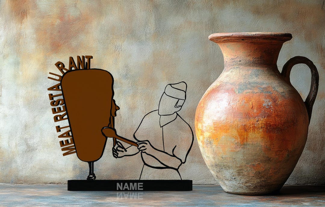 Doner Kebab Restaurant Chef Art Sculpture Unique Gyro Shop Gift for ...