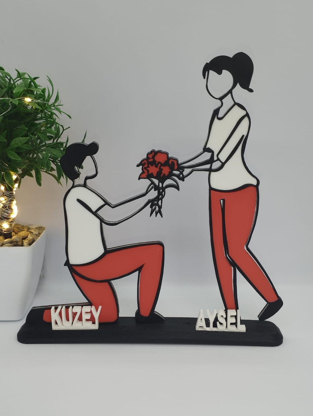 Personalized Couple 3D Print Table Decor, Custom Couple Desk Decor ...