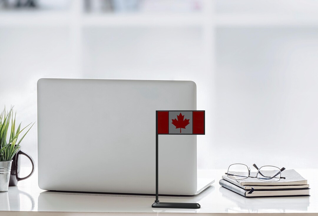 Canada Flag Decor | Minimalist Canadian Flag Display | Desk or ...