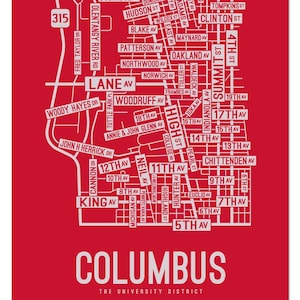Columbus, Ohio Street Map - Poster, Acrylic, Framed, and Metal Prints ...