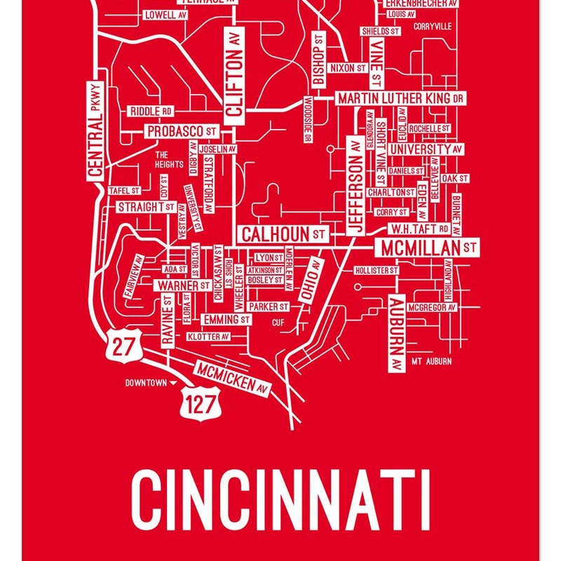 Cincinnati Map Frame - Etsy