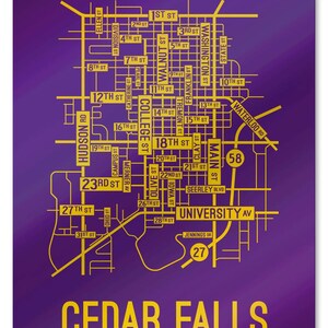 Cedar Falls, Iowa Street Map - Poster, Acrylic, Framed, and Metal ...