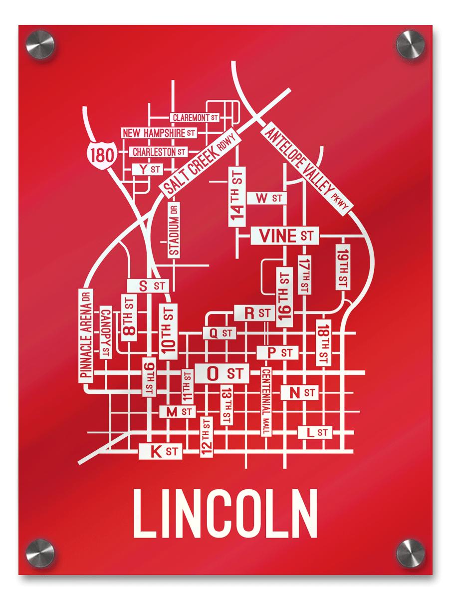 Lincoln, Nebraska Street Map - Poster, Acrylic, Framed, and Metal ...