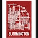 Bloomington, Indiana Street Map - Poster, Acrylic, Framed, and Metal ...