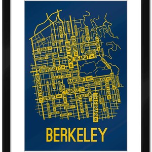 Berkeley, California Street Map - Poster, Acrylic, Framed, and Metal ...