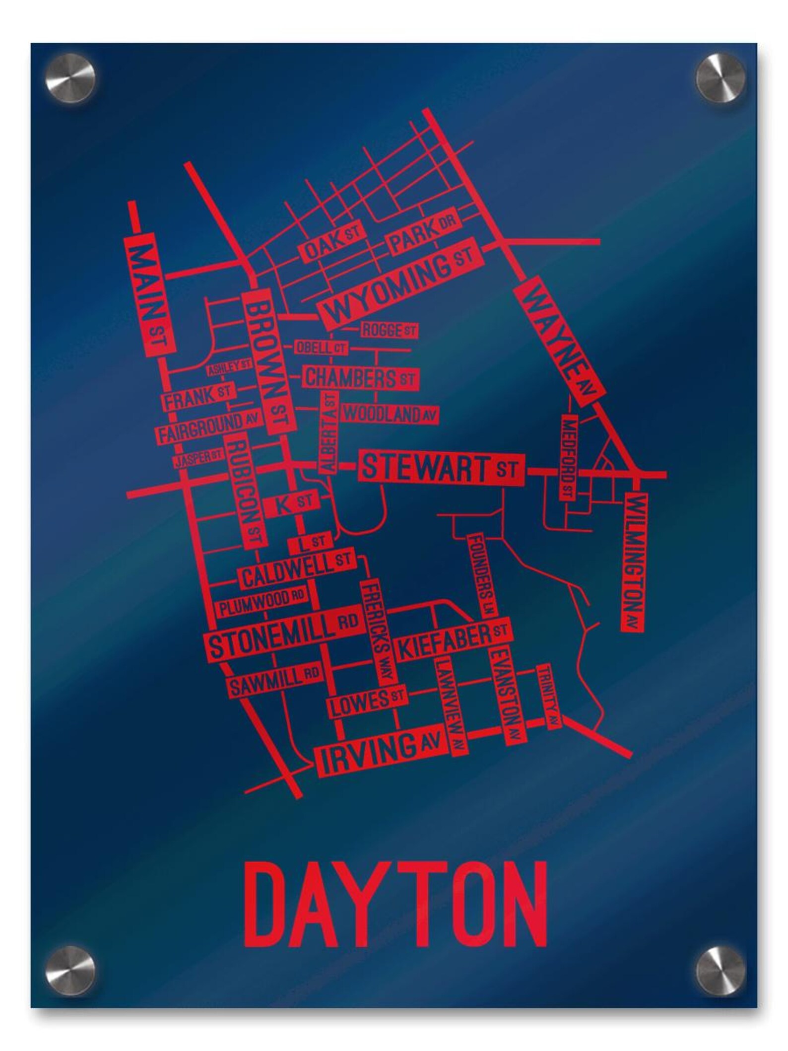 Dayton, Ohio Street Map - Poster, Acrylic, Framed, and Metal Prints - Etsy