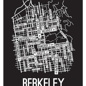 Berkeley, California Street Map - Poster, Acrylic, Framed, and Metal ...