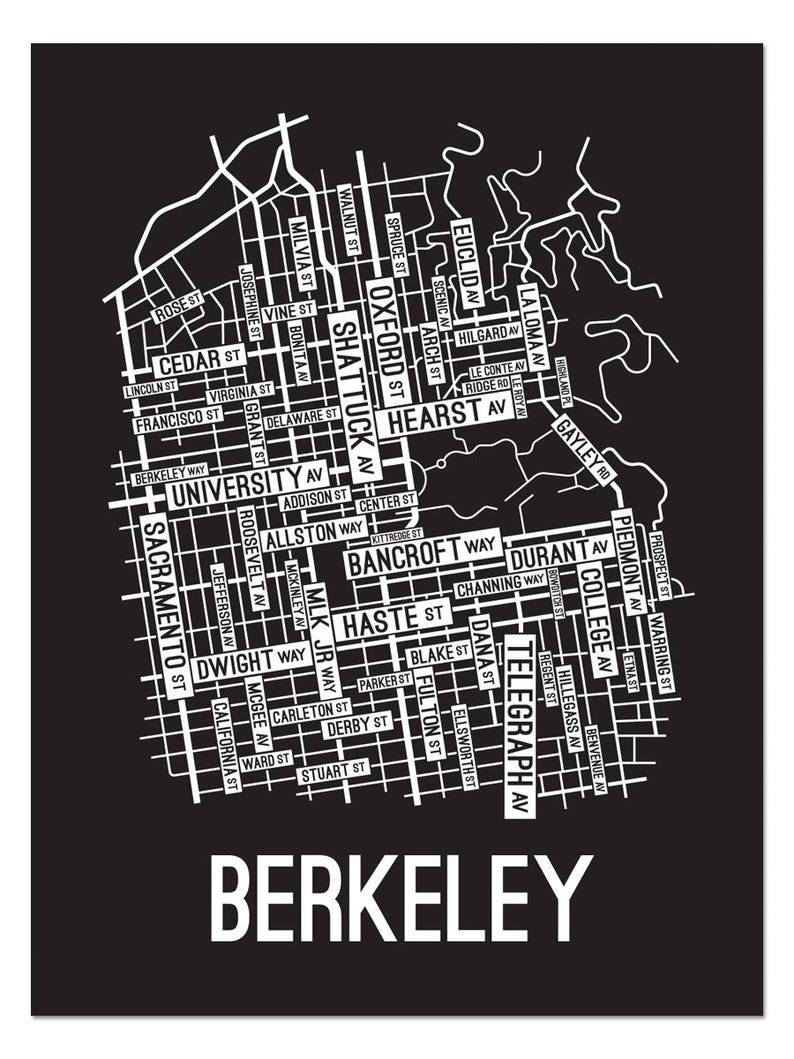 Berkeley, California Street Map - Poster, Acrylic, Framed, and Metal ...