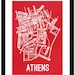Athens, Georgia Street Map - Poster, Acrylic, Framed, and Metal Prints ...