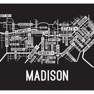 Madison, Wisconsin Street Map - Poster, Acrylic, Framed, and Metal ...