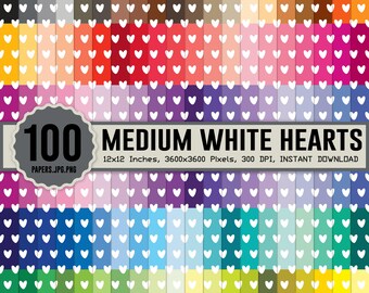 100 Seamless Large Scribble Hearts Pattern Papers Digital Hearts ...