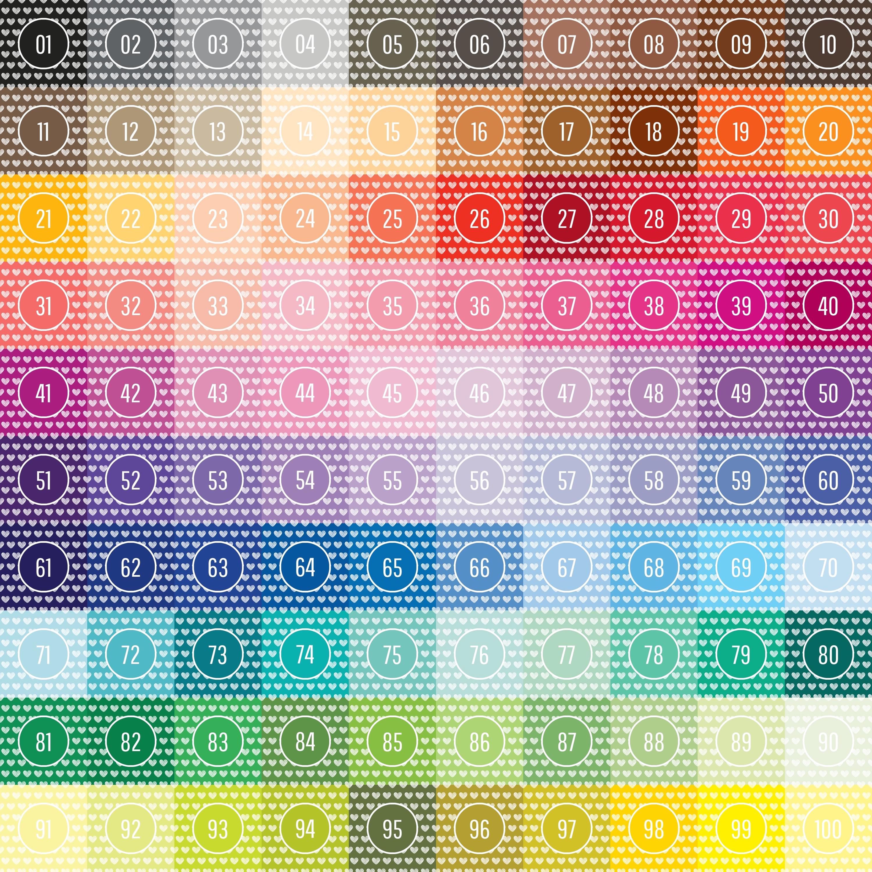 100 Seamless Large Scribble Hearts Pattern Papers Digital Hearts ...