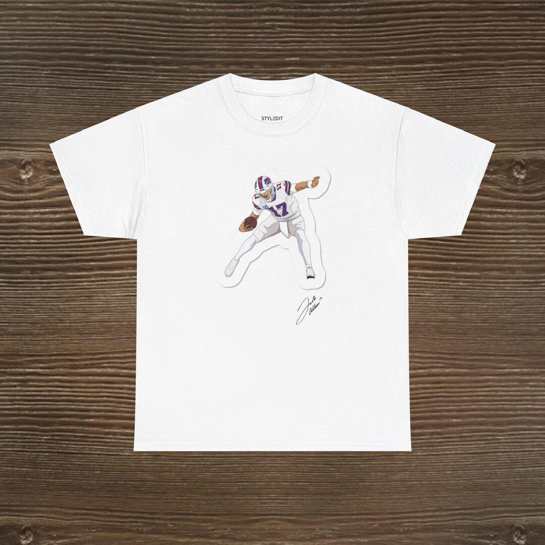 Josh Allen Cartoon Hurdle Graphic Tee NFL Football Bills Fan Apparel - Etsy