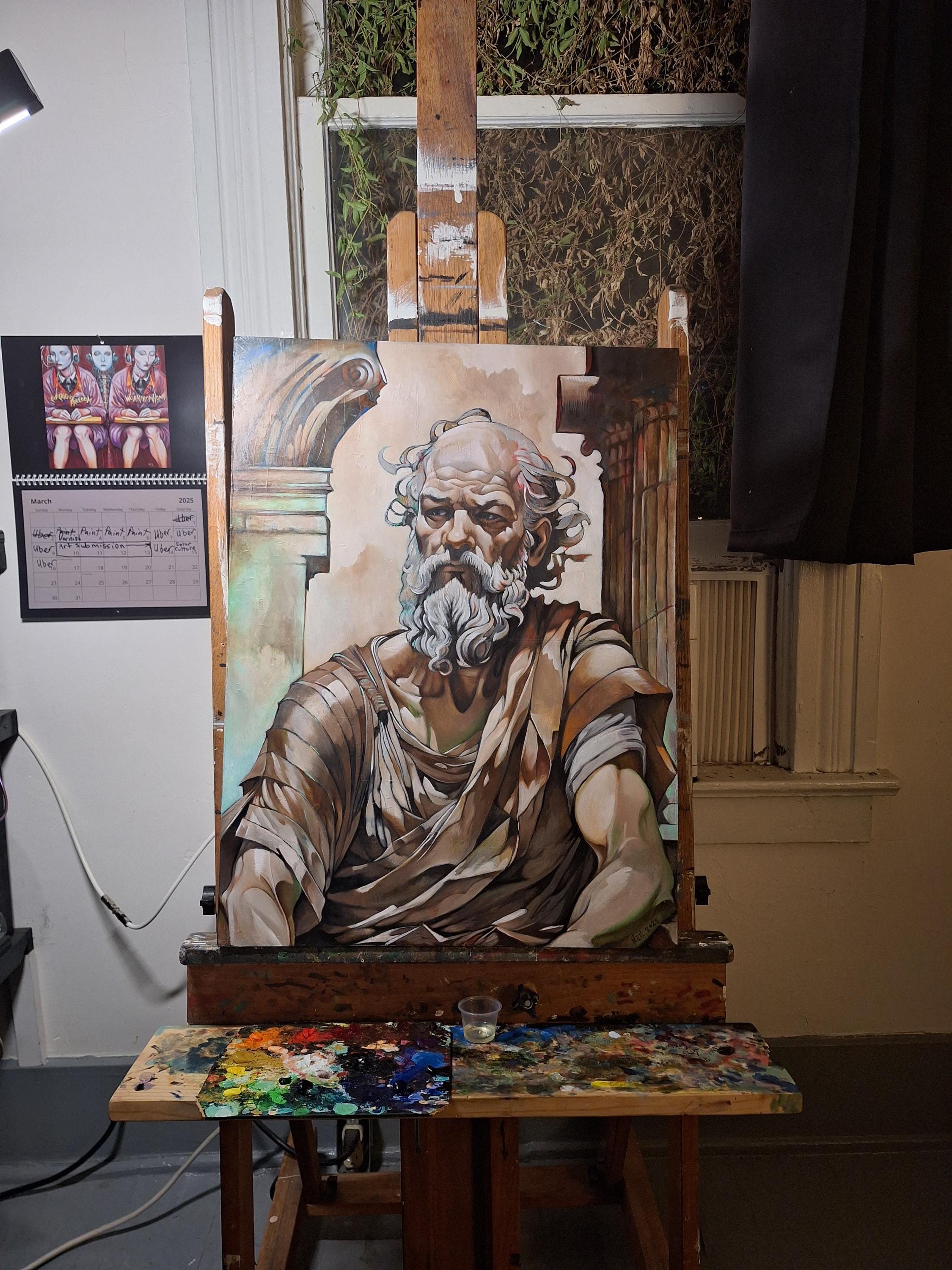 Portrait of Socrates - by Neil Collins. 18" X 24" Oil Painting. - Etsy