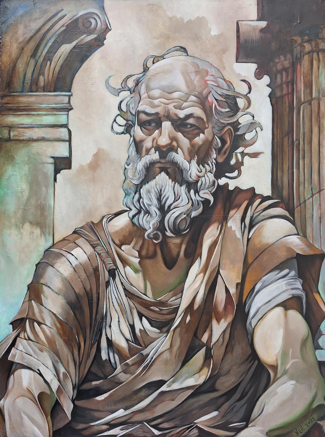 Portrait of Socrates - by Neil Collins. 18" X 24" Oil Painting. - Etsy