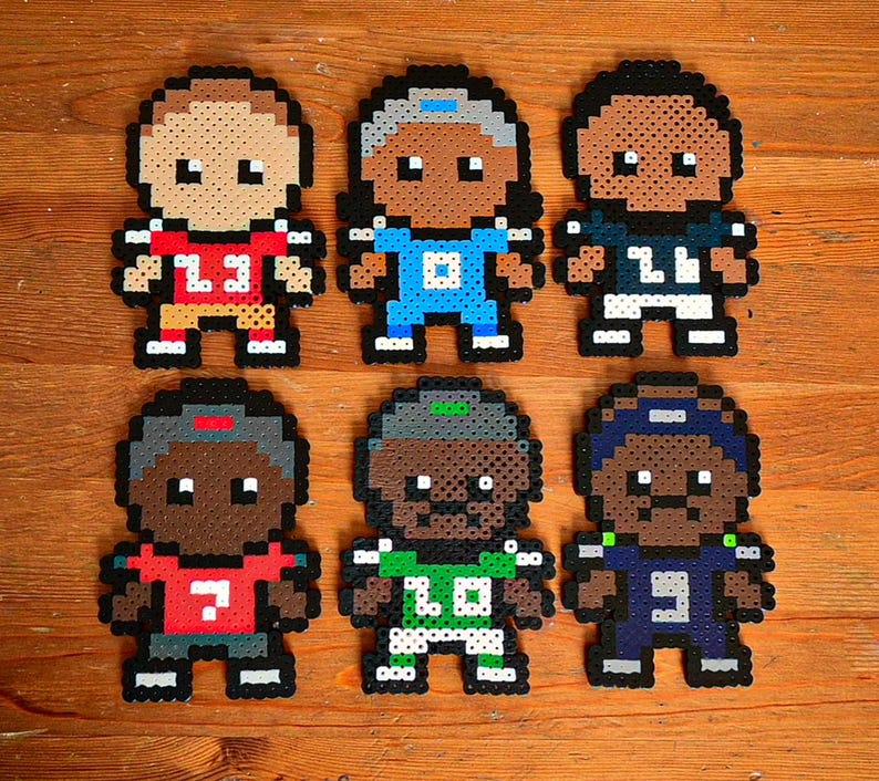 Football Perler Beads NFL Running Back Bundle - Mccaffrey, Gibbs ...
