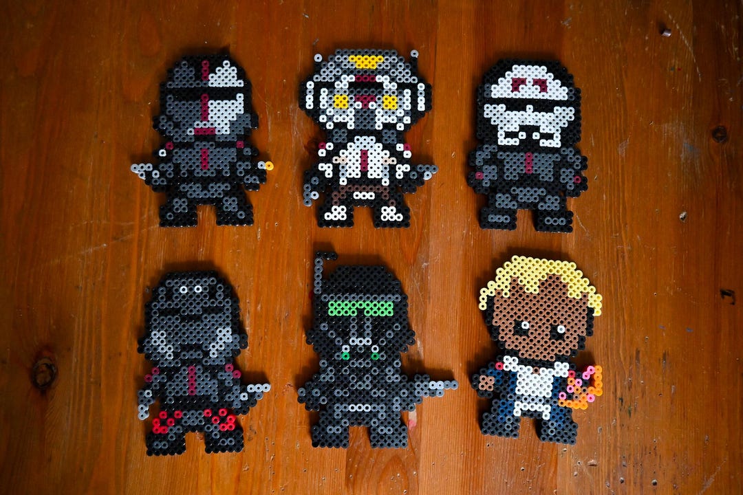 Star Wars Bad Batch Custom Perler Bead Characters Hunter Echo Omega ...