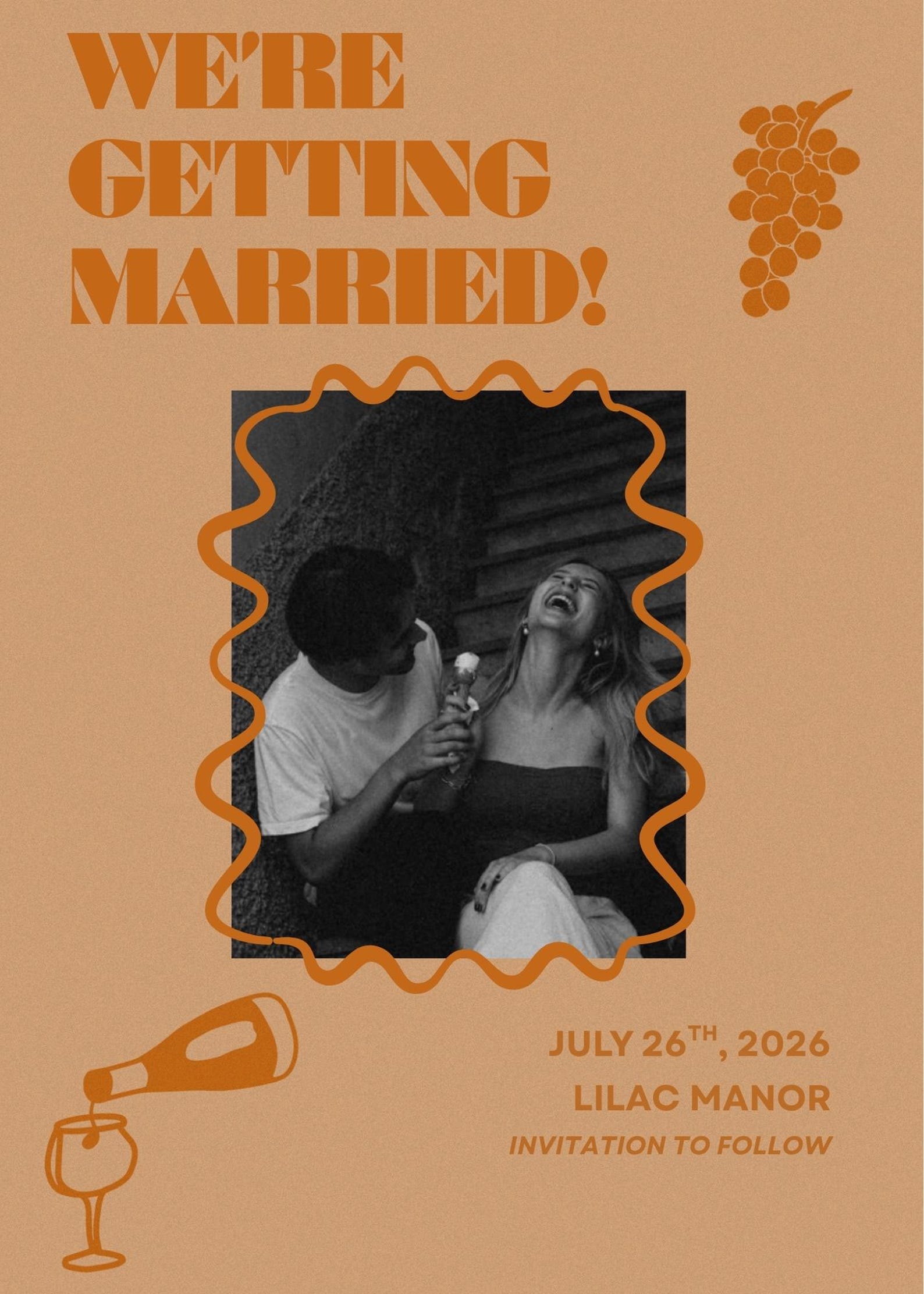 We're Getting Married! Editable Mid Century Modern Wedding Announcement ...