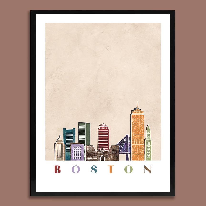 Boston Skyline Digital Print - Etsy