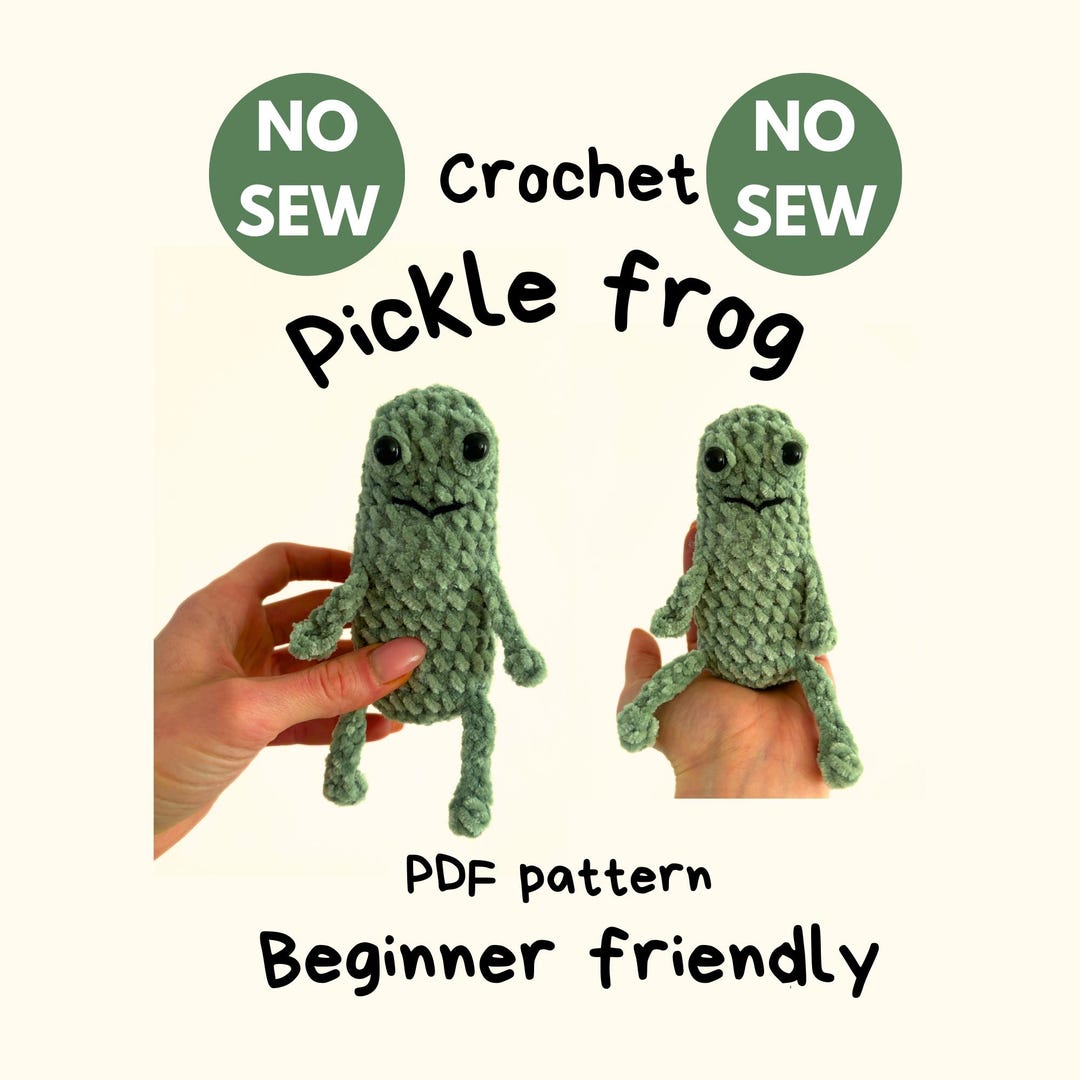 No Sew Amigurumi Pattern Pickle Frog Crochet | Kawaii Plush PDF ...
