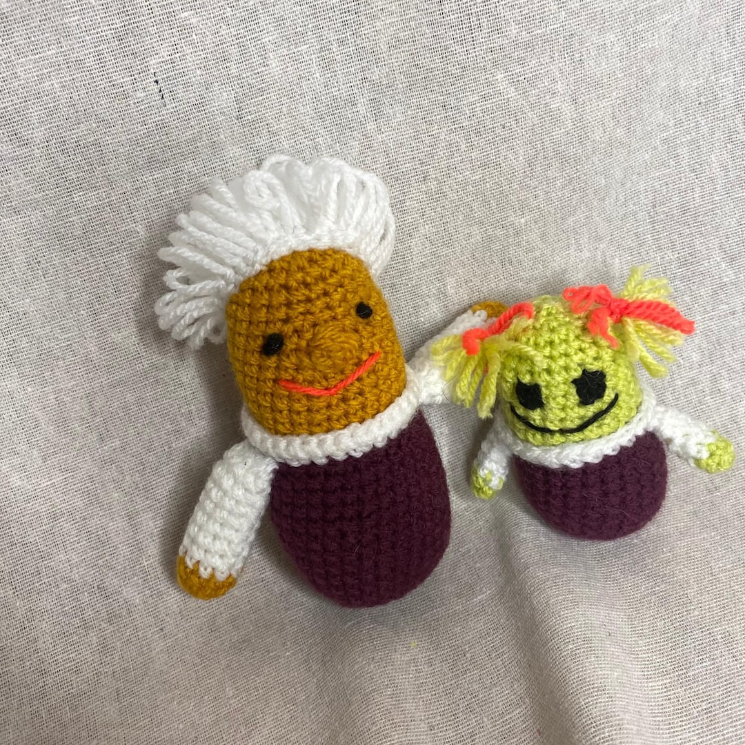 Mini Mona and Nana Crochet Plushies Set Handmade Amigurumi Mona & Nana ...