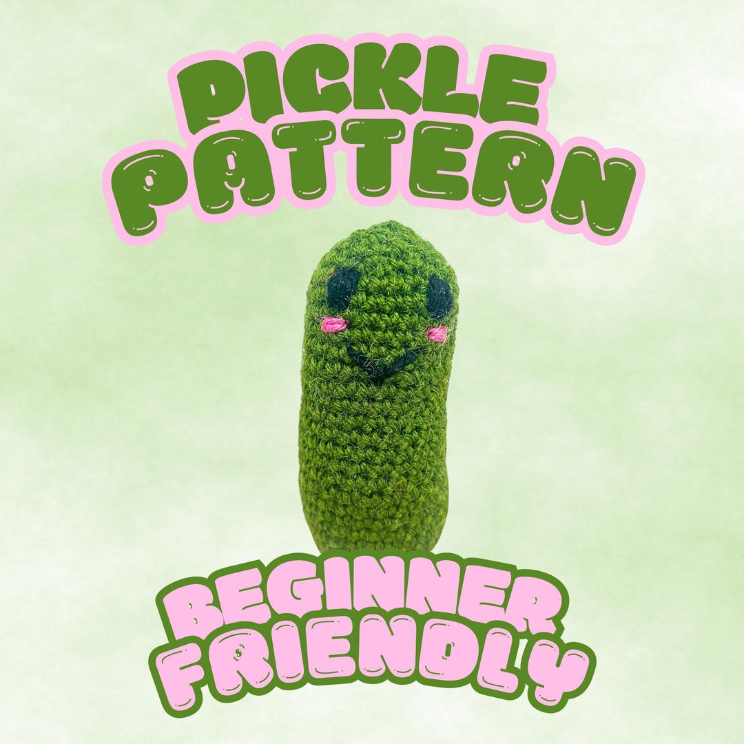 Cute Amigurumi Pickle - Easy Crochet Pattern - Beginner Friendly - Etsy