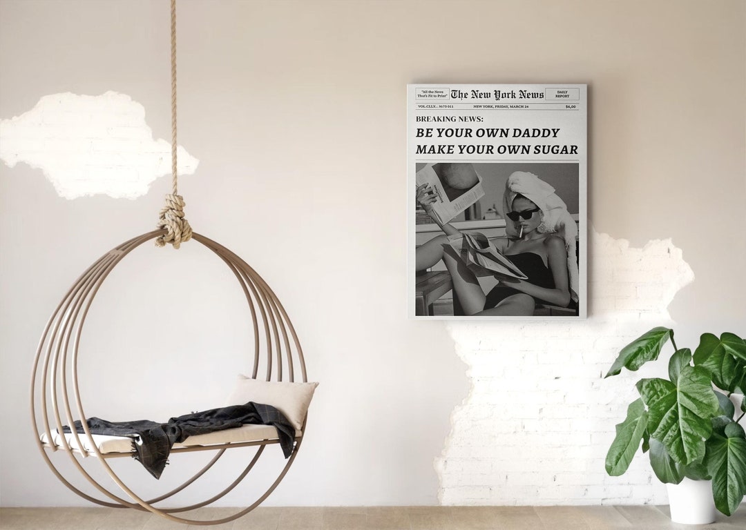 Feminist Art Print on Canvas: Retro Black and White Magazine Cover - Etsy