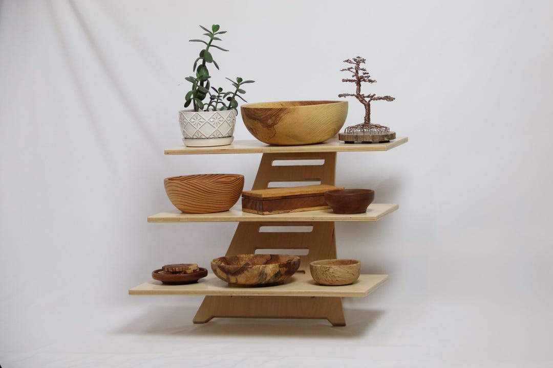 High Quality Plywood Stand - Three Tier Floating Shelves - Etsy