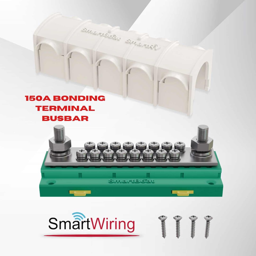 Smartwiring 150A Busbar, 12V–48V DC Distribution Block With Cover ...