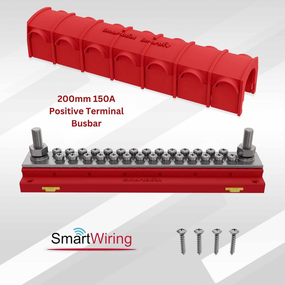 Smartwiring 150A Busbar, 12V–48V DC Distribution Block With Cover ...