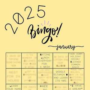 2025 Bingo | January | Monthly Game | Digital Download | Easy to Print ...