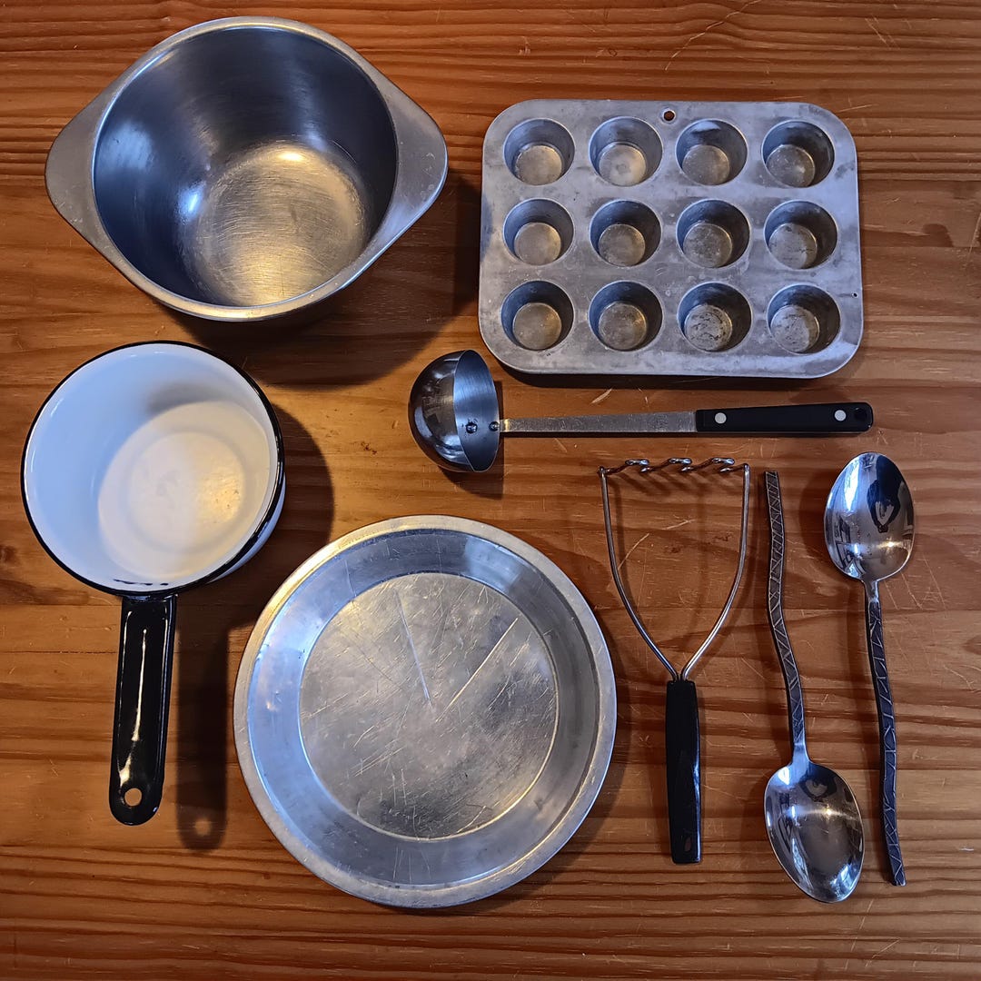 Mud Kitchen Starter Kit: Curated Pots, Pans, Tools, and Utensils for ...