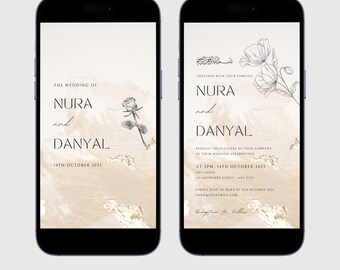 Digital Muslim Wedding Invitation Islamic Nikah Walima E-invite ...