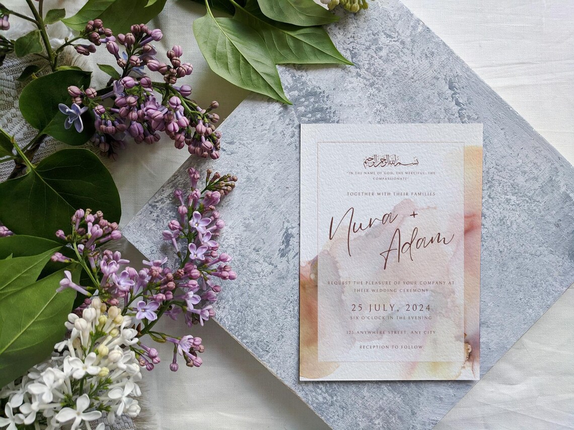 Digital Muslim Wedding Invitation Islamic Nikah Walima E-invite Modern ...