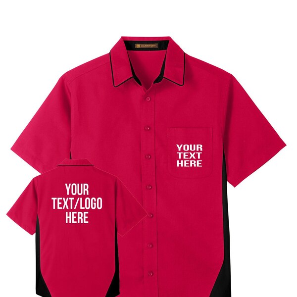 Red and Black Colorblock Shirt - Etsy