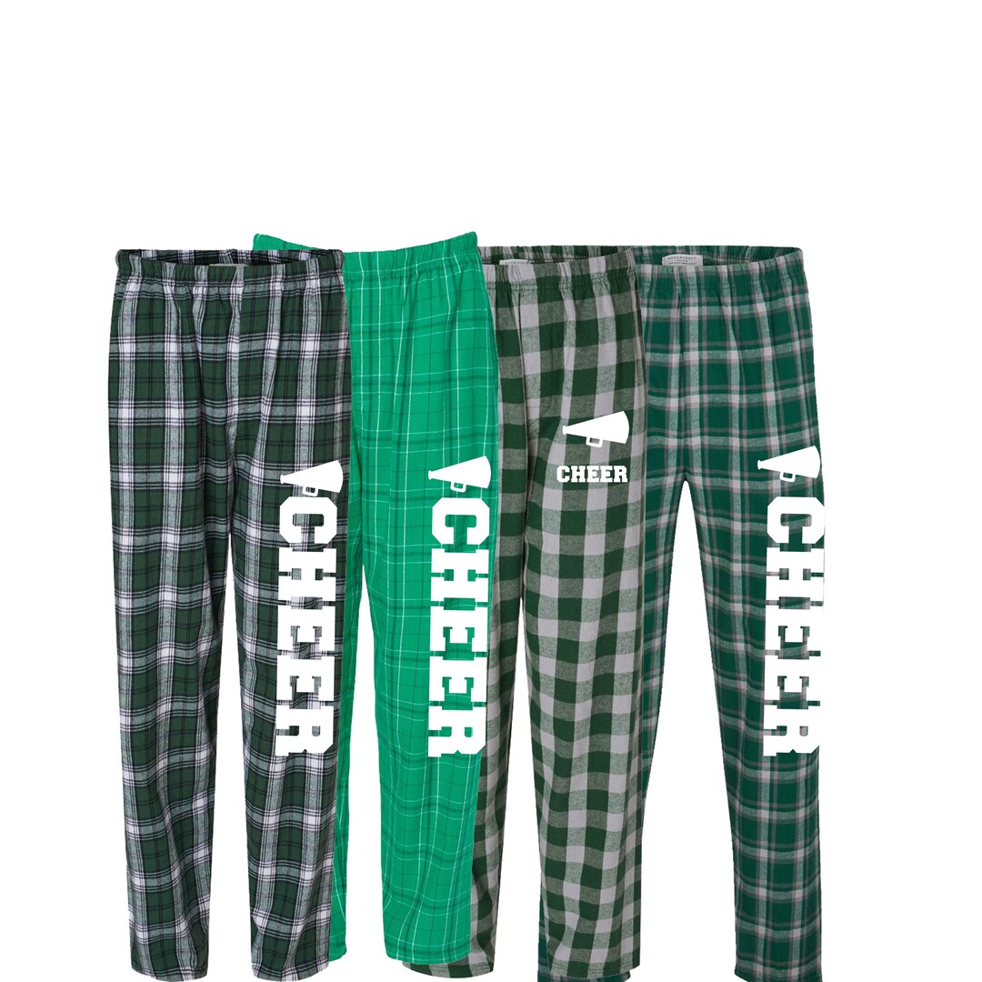 Cheer Cheerleading Team Plaid Flannel Pants Team Spirit Wear Pajamas ...
