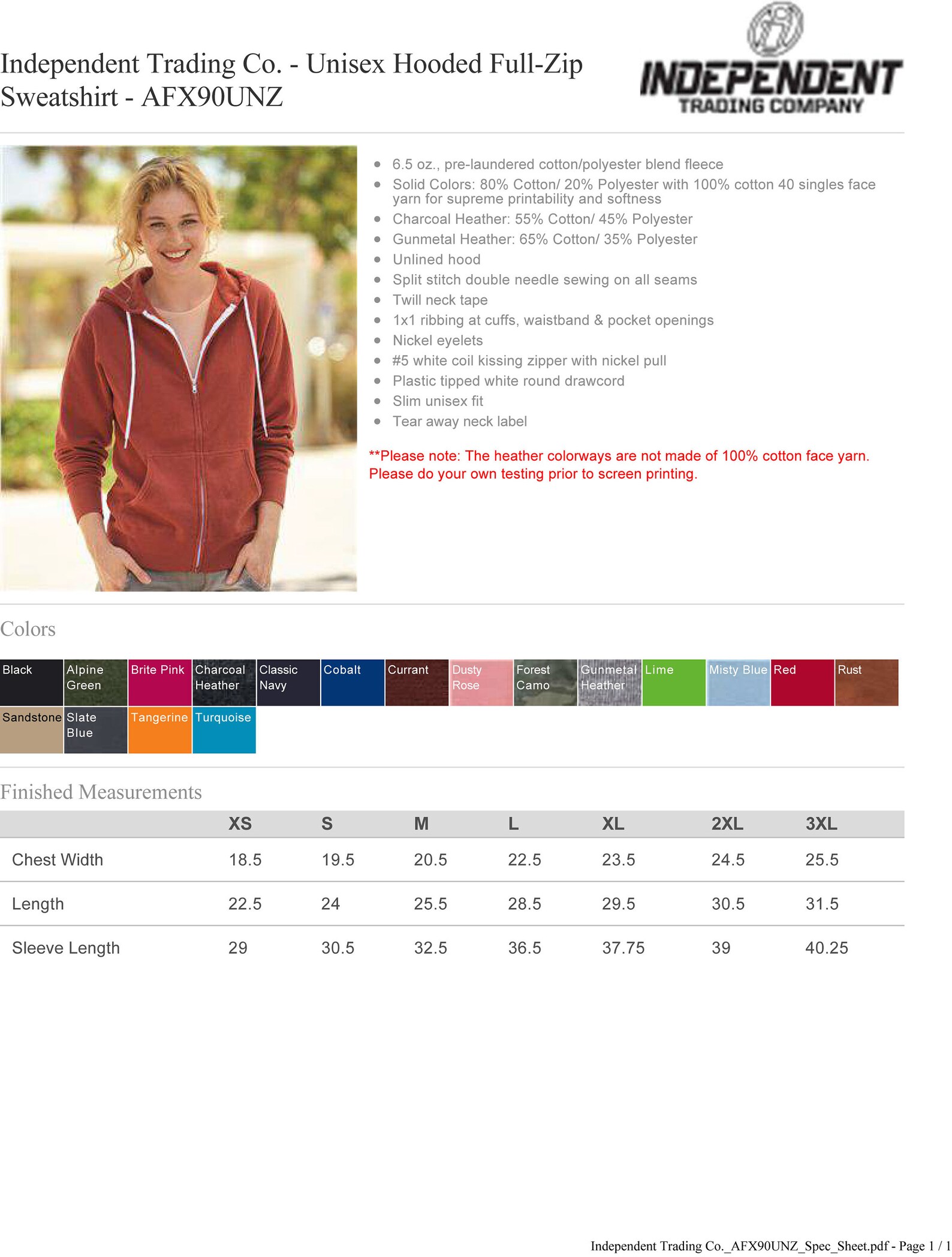 Custom Made Independent Trading Co. Unisex Hooded Full-zip | Etsy