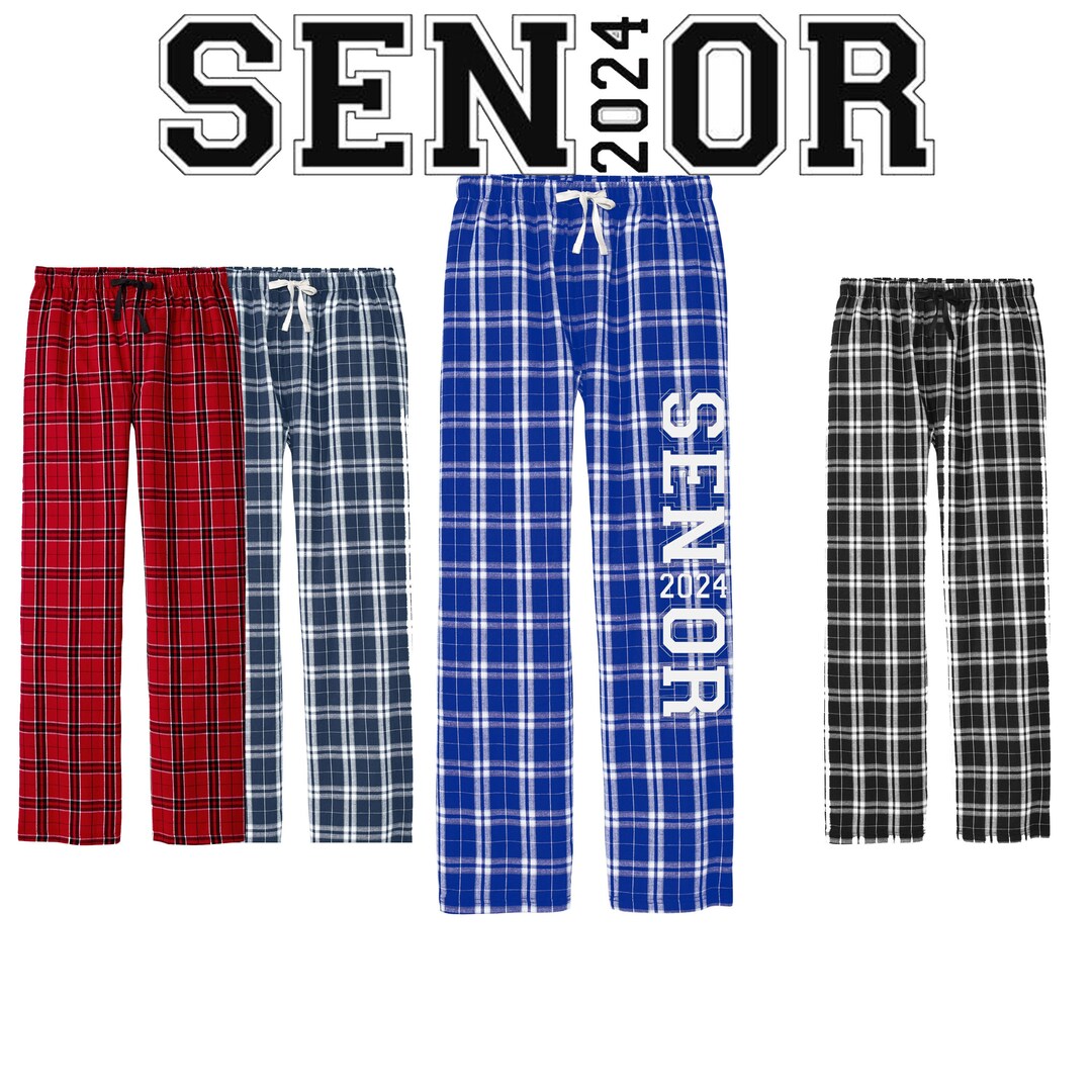 SENIORS 2024 Class of 2024 District ® Flannel Plaid Lounge Pants Custom ...