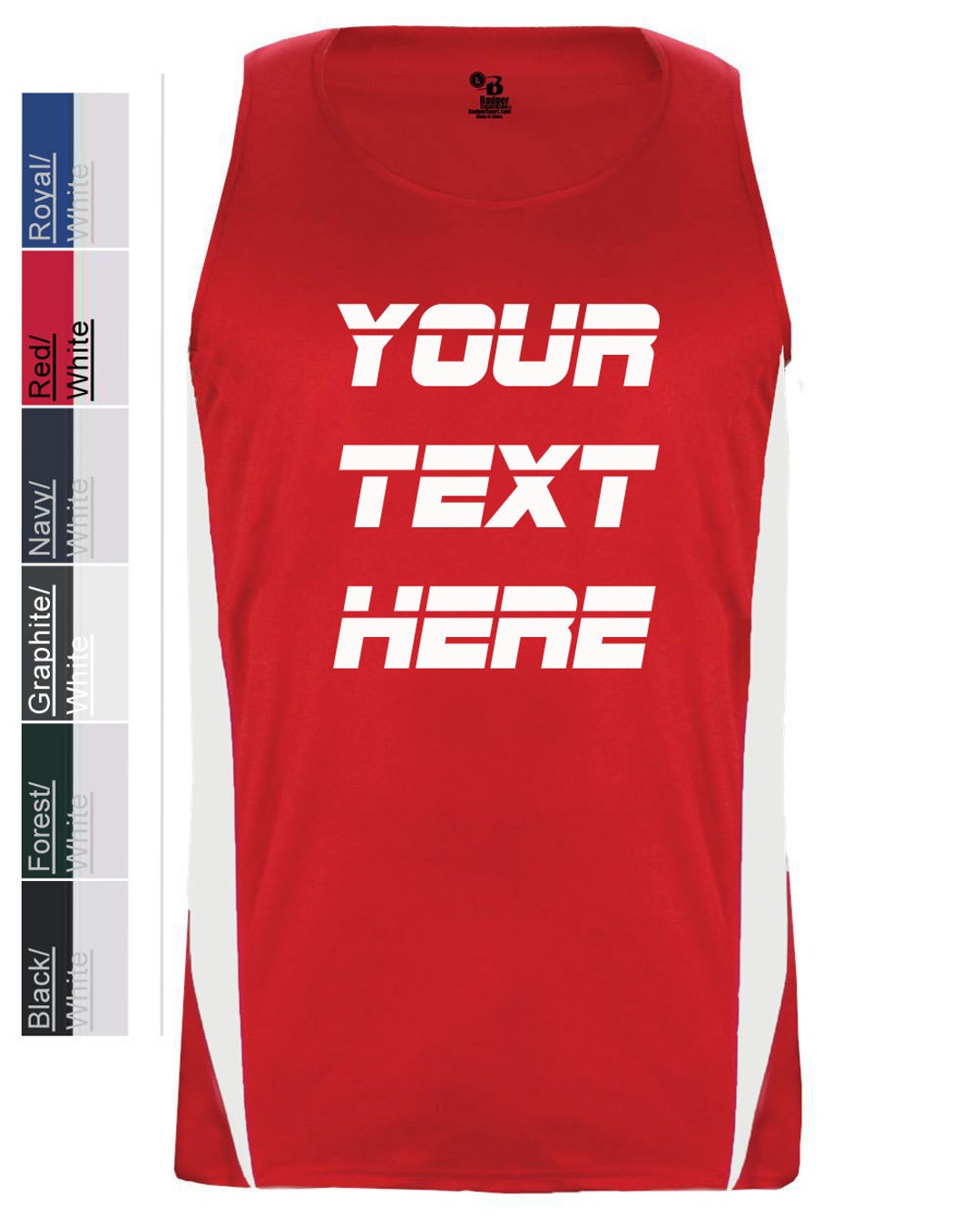 Custom Made Badger - Stride Singlet - 8667 Vinyl or Glitter Print ...