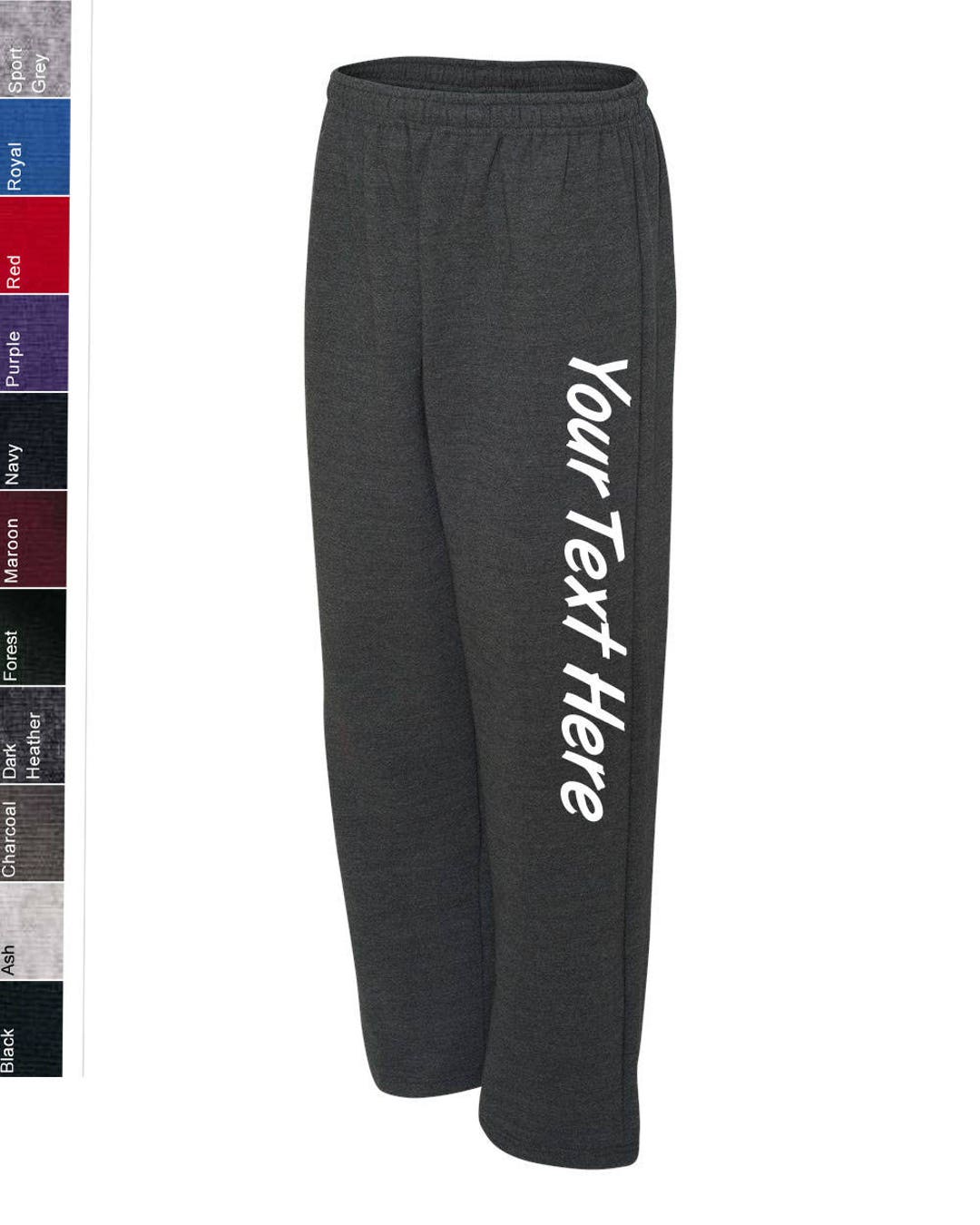 Custom Made Gildan Heavy Blend Open Bottom Sweatpants 18400 18400b With ...