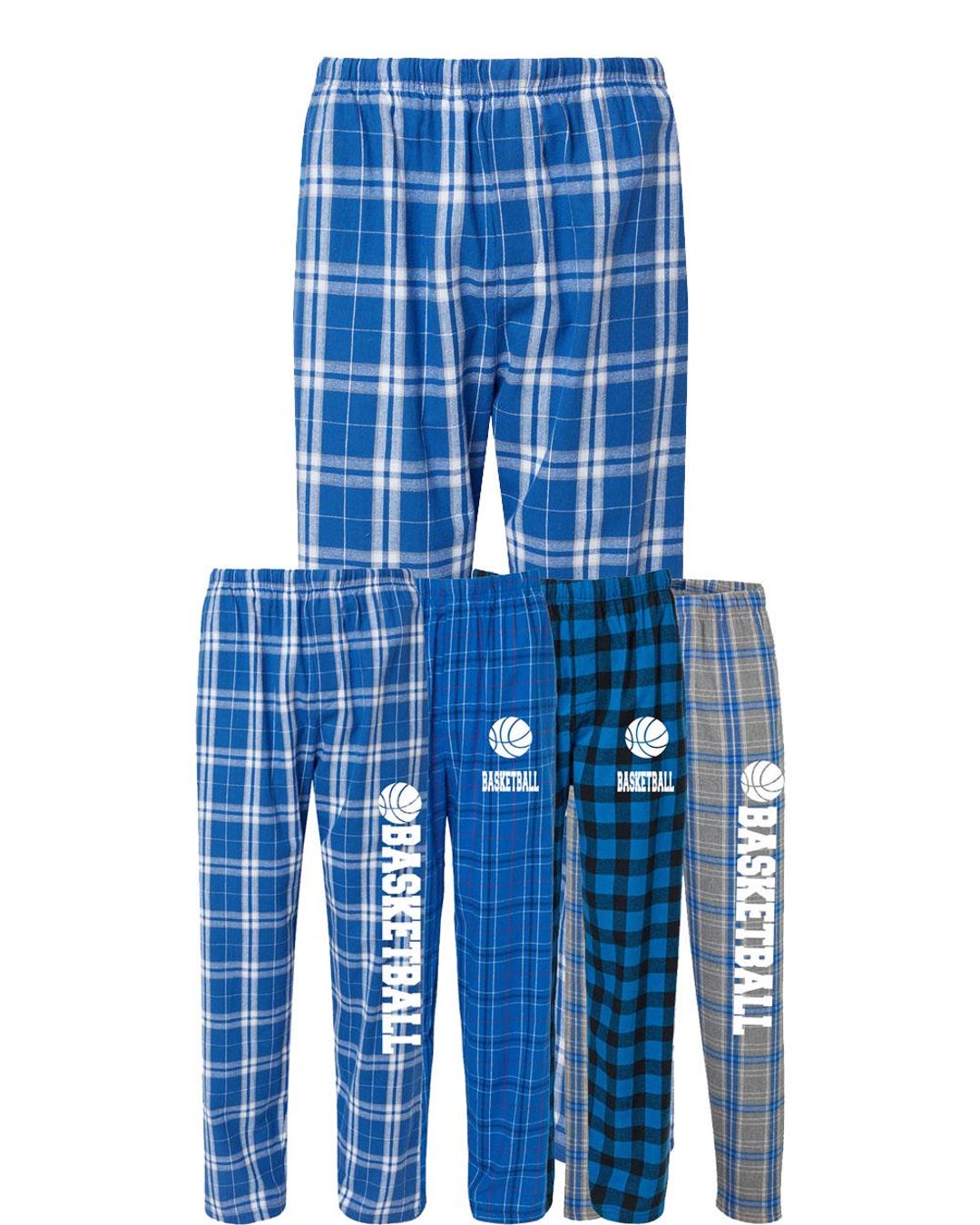 Basketball Team Plaid Flannel Pants Team Spirit Wear Pajamas Monogram ...