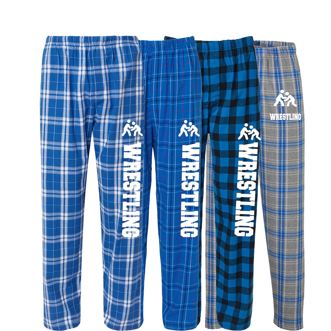 Wrestling Team Plaid Flannel Pants Team Spirit Wear Pajamas Monogram ...
