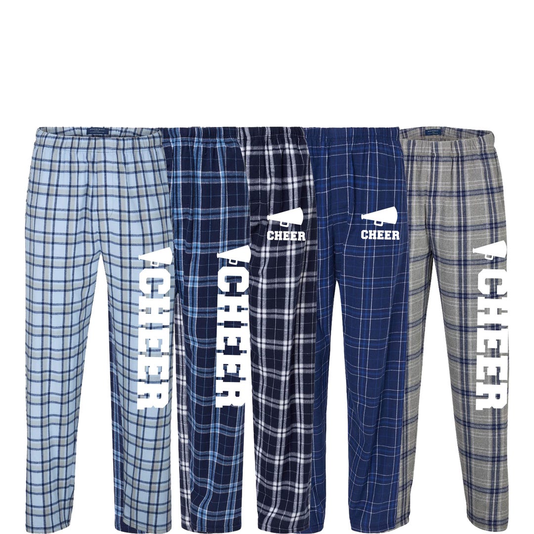 Cheer Cheerleading Team Plaid Flannel Pants Team Spirit Wear Pajamas ...