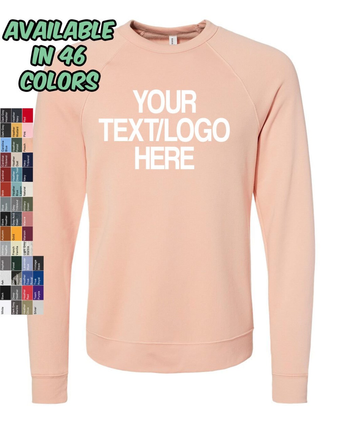 Custom Bella + Canvas Sweatshirt: Unisex Fleece Crewneck With Vinyl or ...