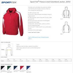 Custom Sport-tek® Fleece-lined Colorblock Jacket Adult and Youth JST81 ...