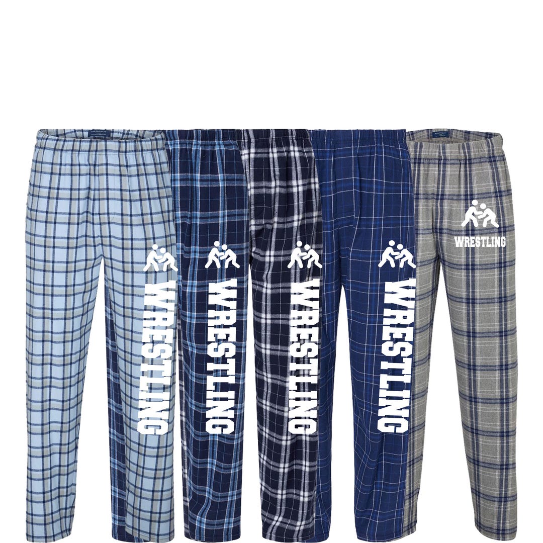Wrestling Team Plaid Flannel Pants Team Spirit Wear Pajamas Monogram ...