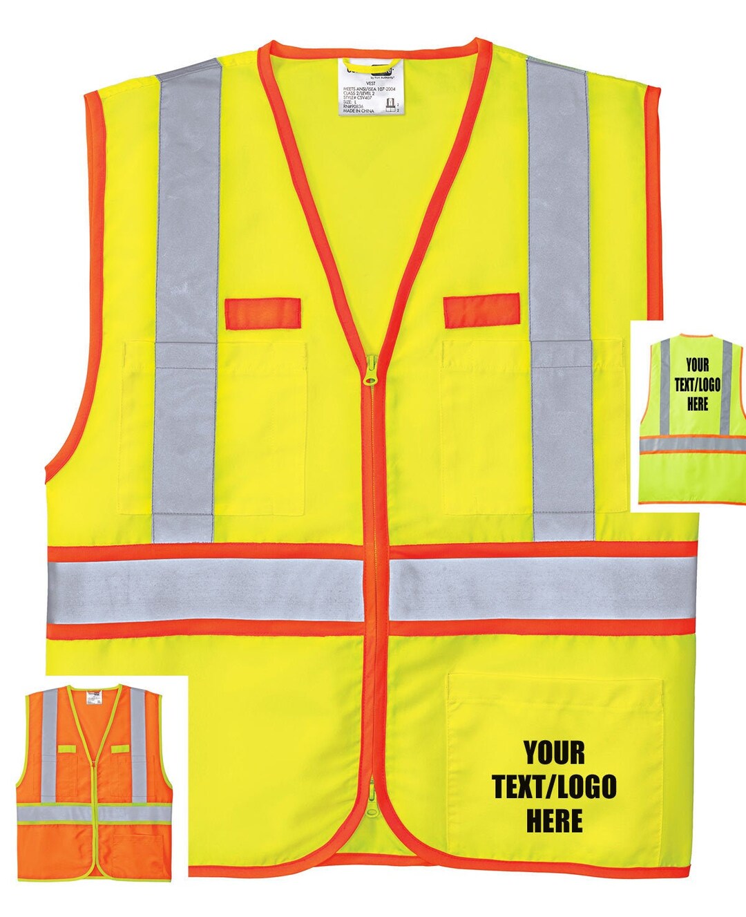 ANSI Certified Custom Cornerstone® ANSI 107 Class 2 Dual-color Safety ...