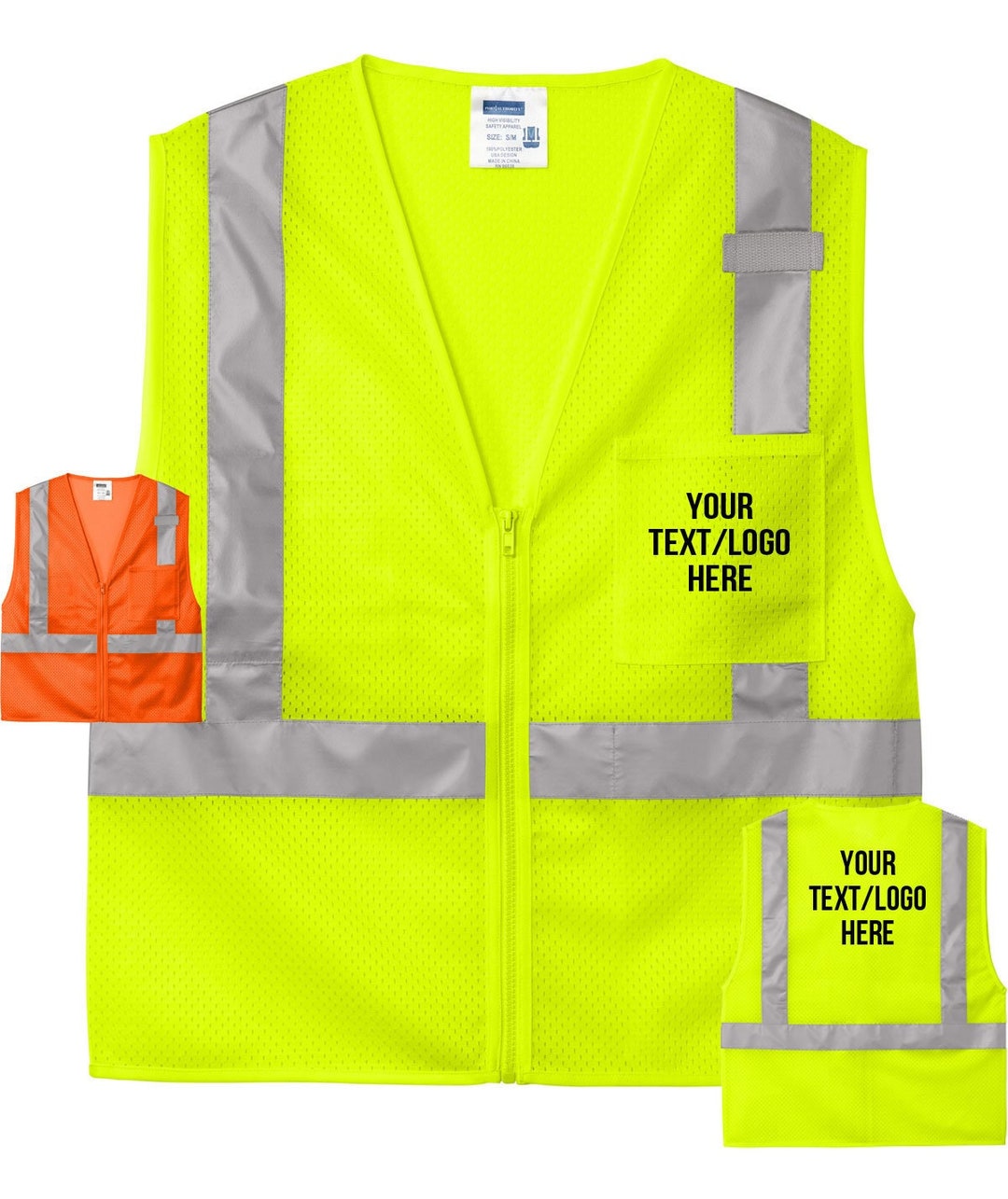 ANSI Certified Custom Cornerstone® ANSI 107 Class 2 Mesh Zippered Vest ...