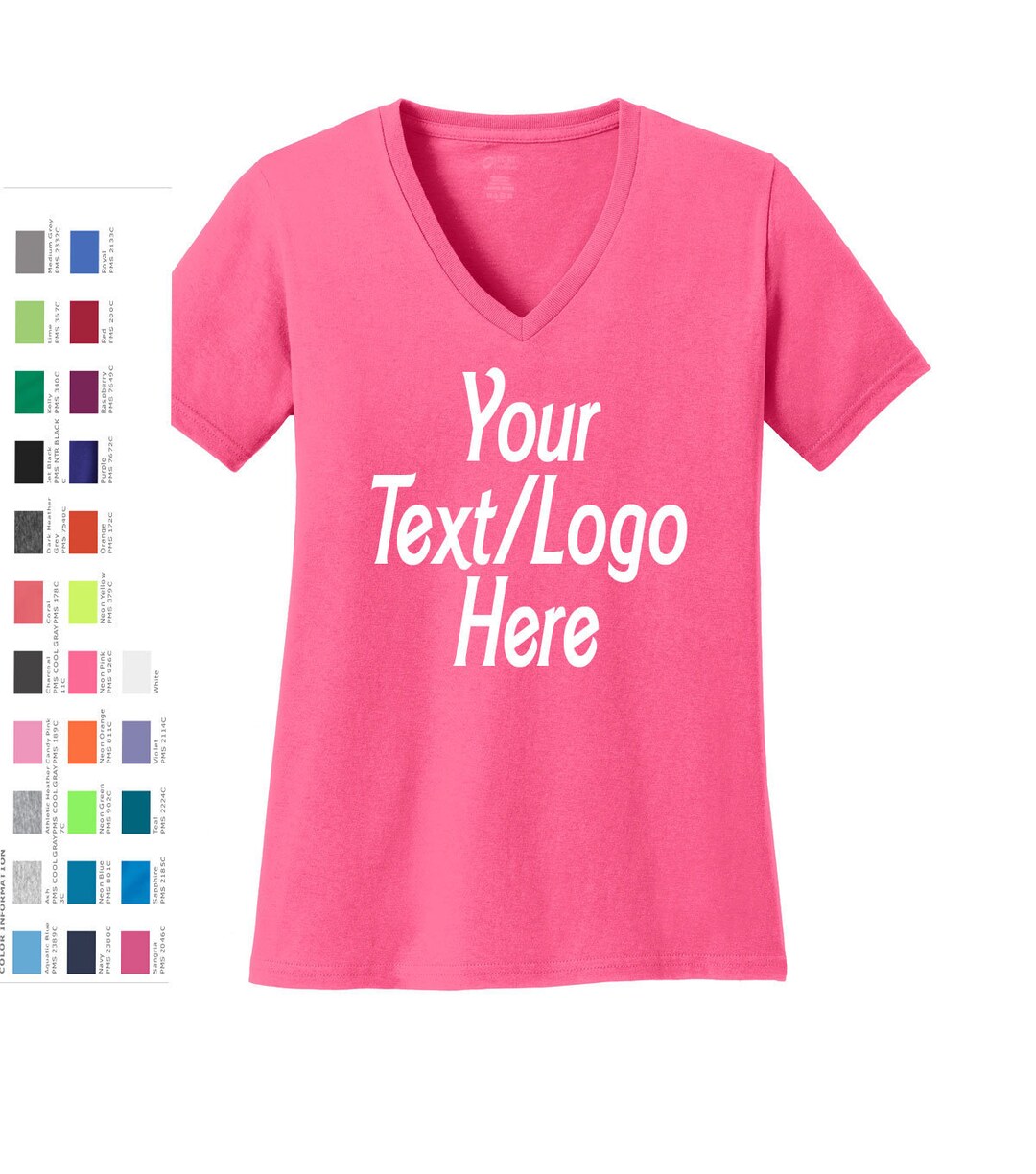 Custom V-neck Tee: Vinyl or Glitter Print - All Sizes - Etsy