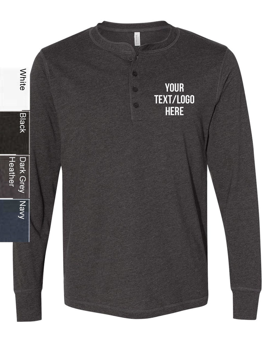 Customized Bella Canvas Long Sleeve Jersey Henley 3150 Custom Made Long ...